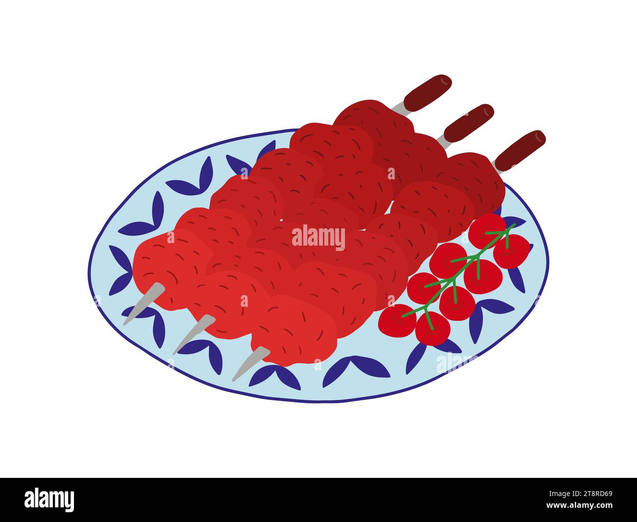 Shashlik grilled on skewer Stock Vector Images - Alamy