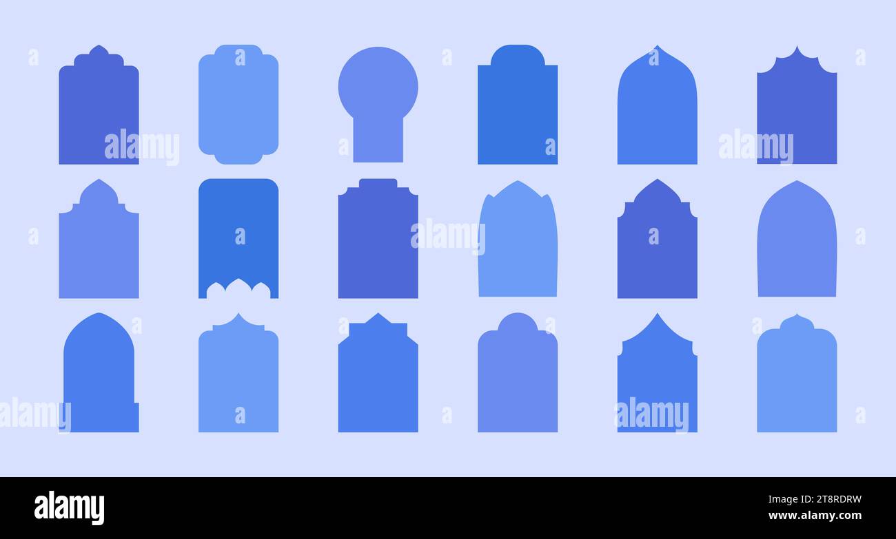 Arabic style oriental window, arch shapes. Bright muslim moroccan ...