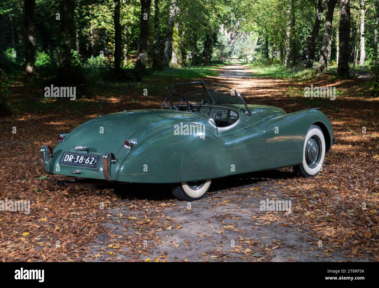 Early (1948) left hand drive Jaguar XK120 classic British sports car ...