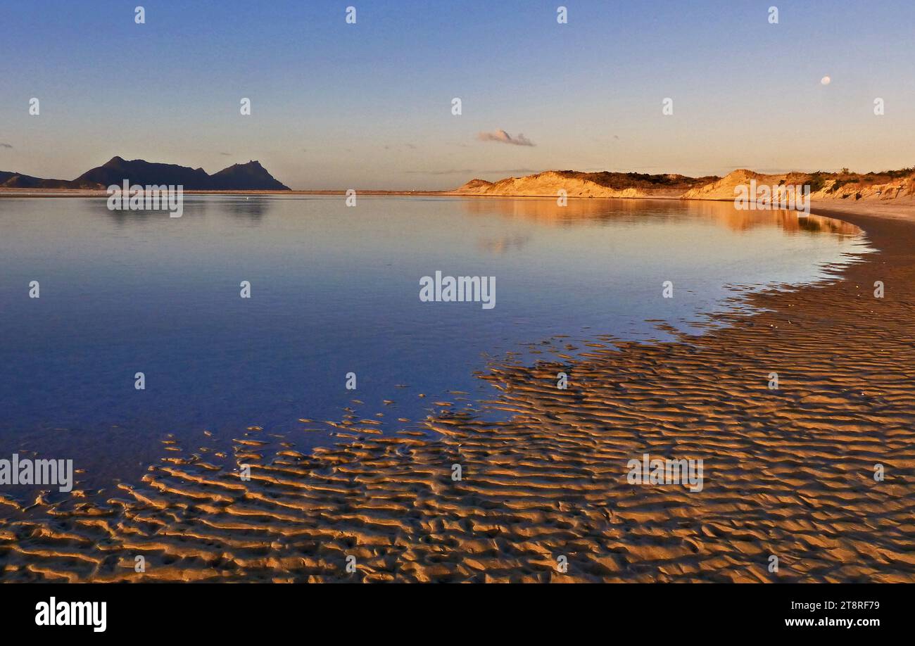 Sunset Ruakaka River Mouth. NZ, The Ruakaka River is a river of the ...