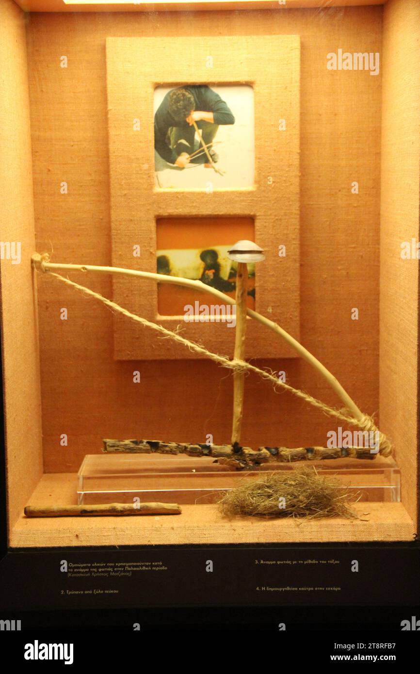 Hellenic war museum neolithic fire starting hi-res stock photography ...