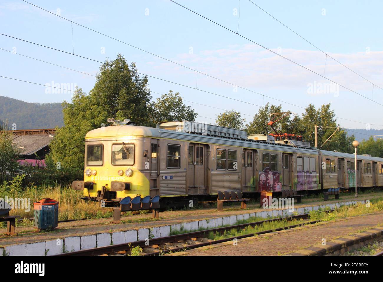 Romanian Railway (CFR) Electric Trainset, Gura Humorului, Romania Stock ...