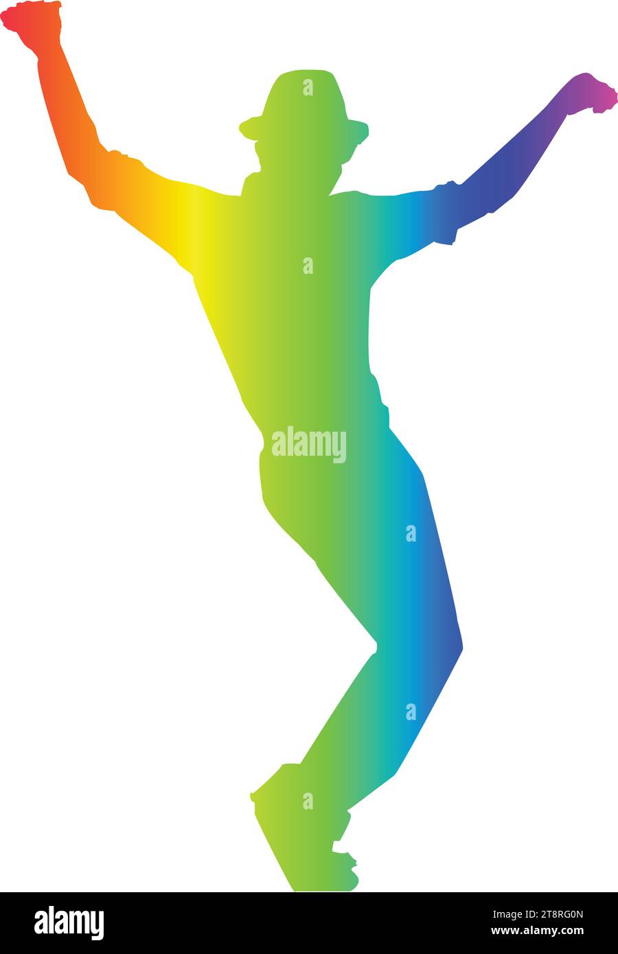 Outline of man dancing - rainbow colors Stock Vector Image & Art - Alamy