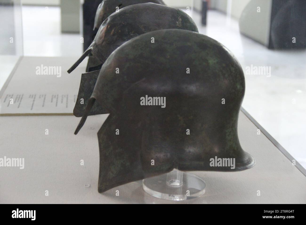 Hellenic war museum greek corinthian bronze helmet hi-res stock ...