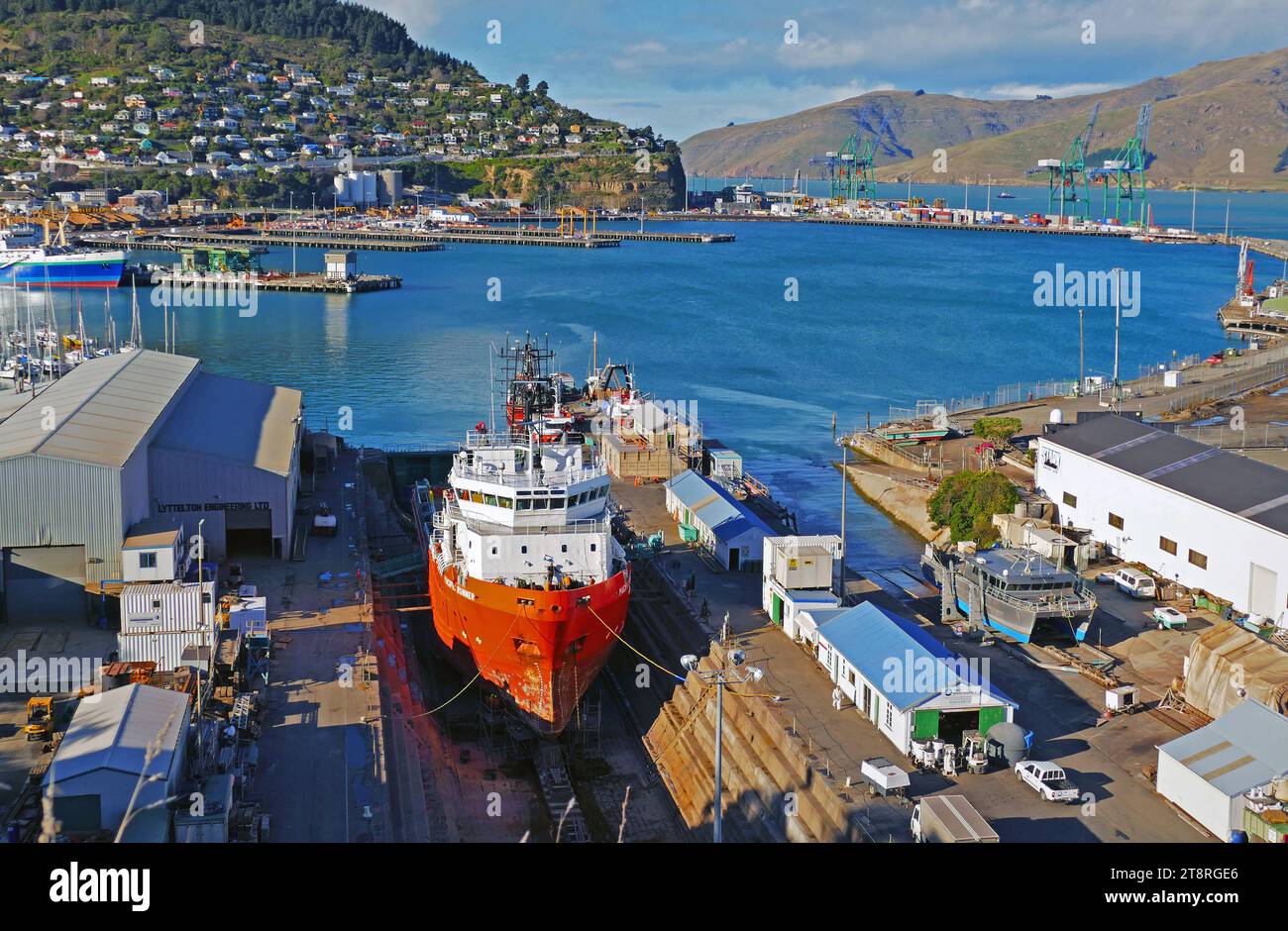 Pacific Runner. Dry Dock.Port of Lyttleton, Tug/Supply Vessel Stock ...