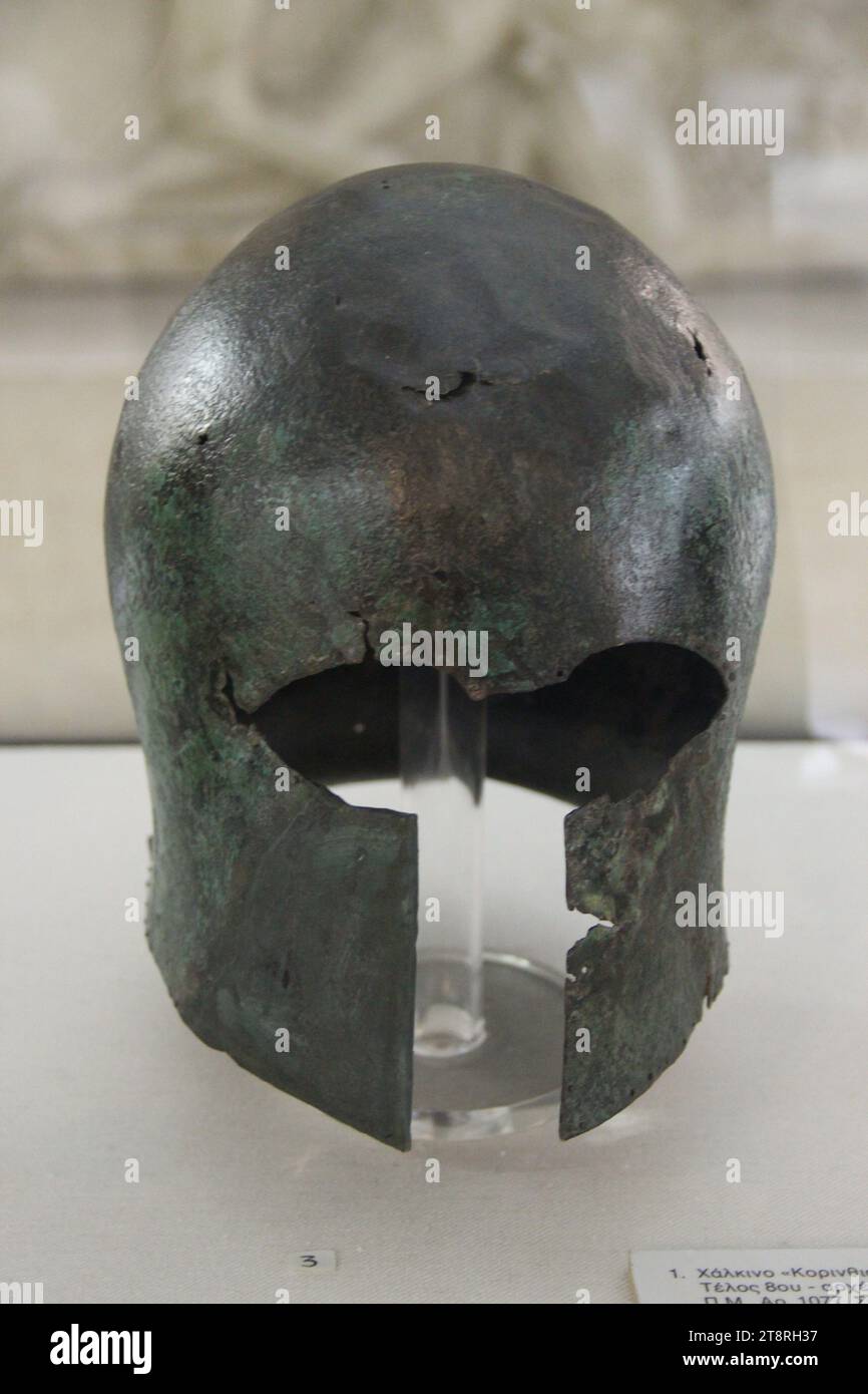 Hellenic War Museum Greek Corinthian Bronze Helmet, Athens War Museum ...