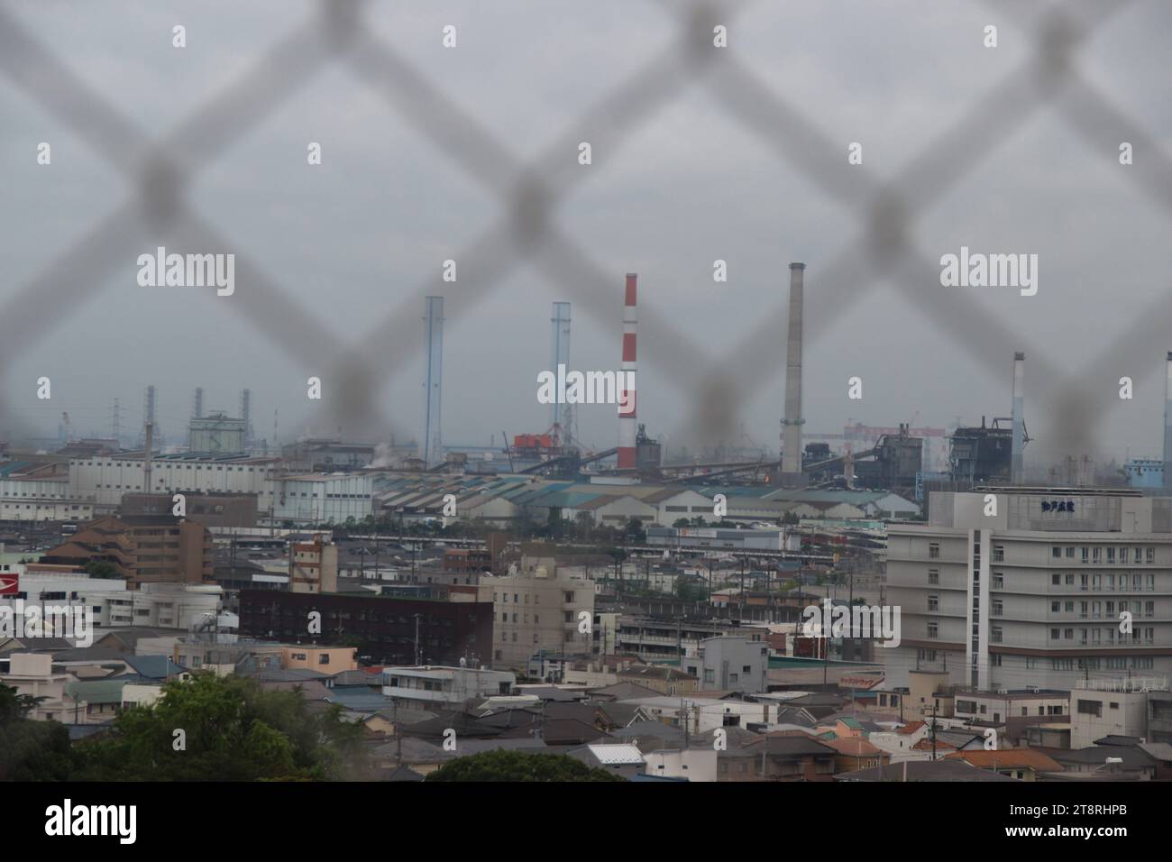 Chiba Steel Factory, Viewed from Top of Chiba Castle, Chiba City Folk ...