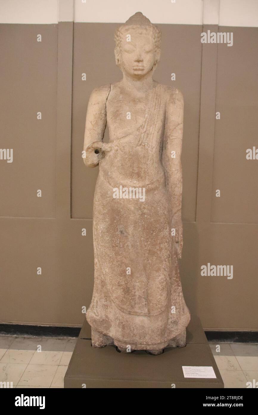 Dvaravati Art: Standing Buddha, National Museum of Thailand, Bangkok ...