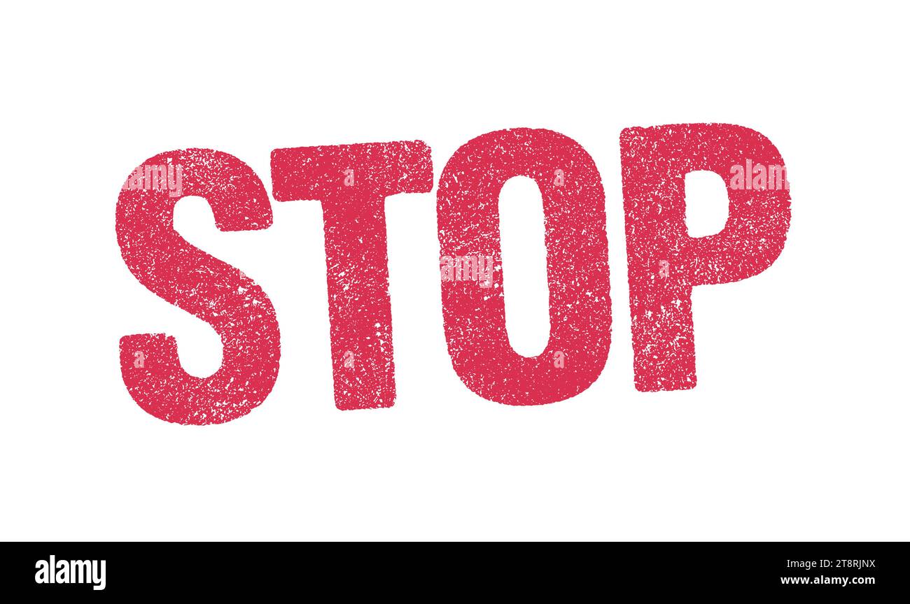 Vector illustration of the word Stop in red ink stamp Stock Vector ...