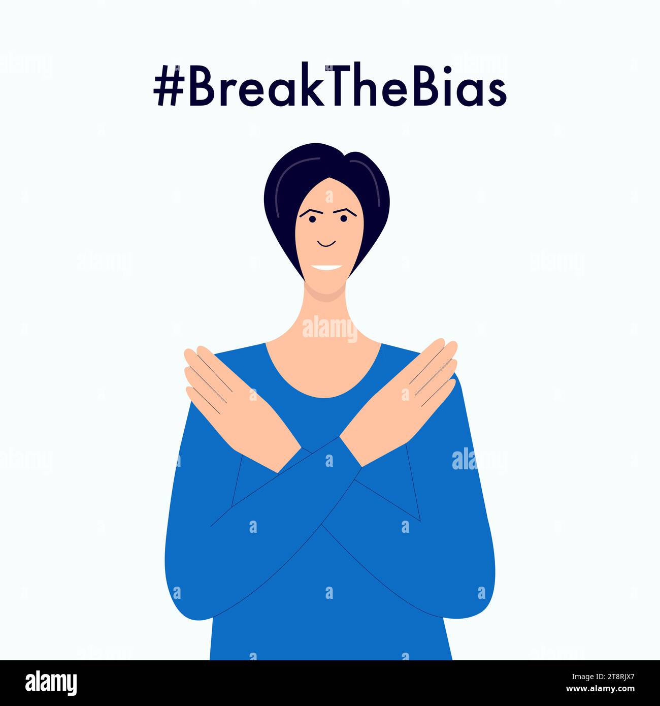 Woman cross arms break the bias Stock Vector Image & Art - Alamy
