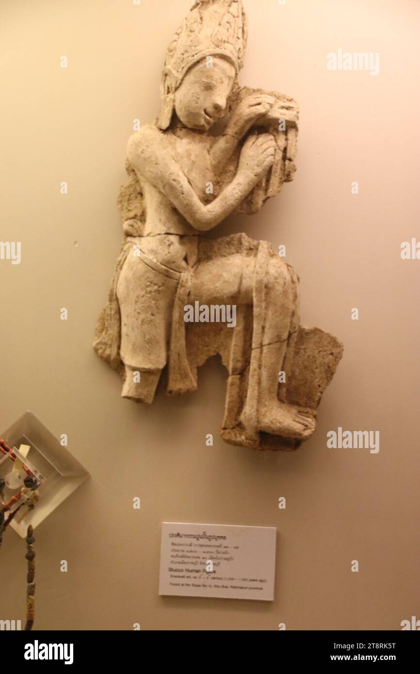 Dvaravati Art: Stucco Human Figure, National Museum of Thailand ...