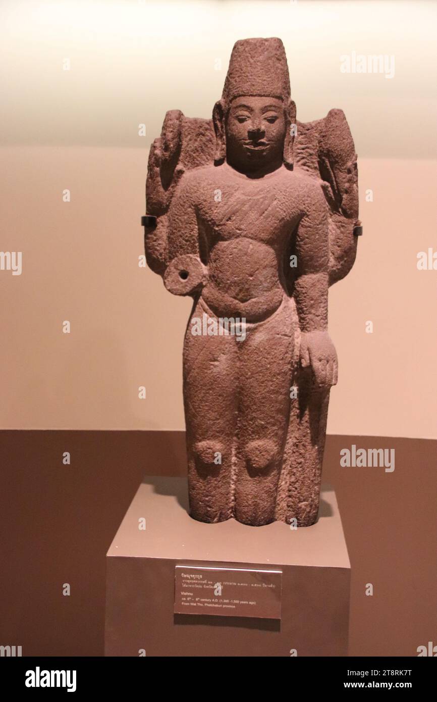 Hindu Sculpture: Vishnu, c. 6th-8th Cent, National Museum of Thailand ...