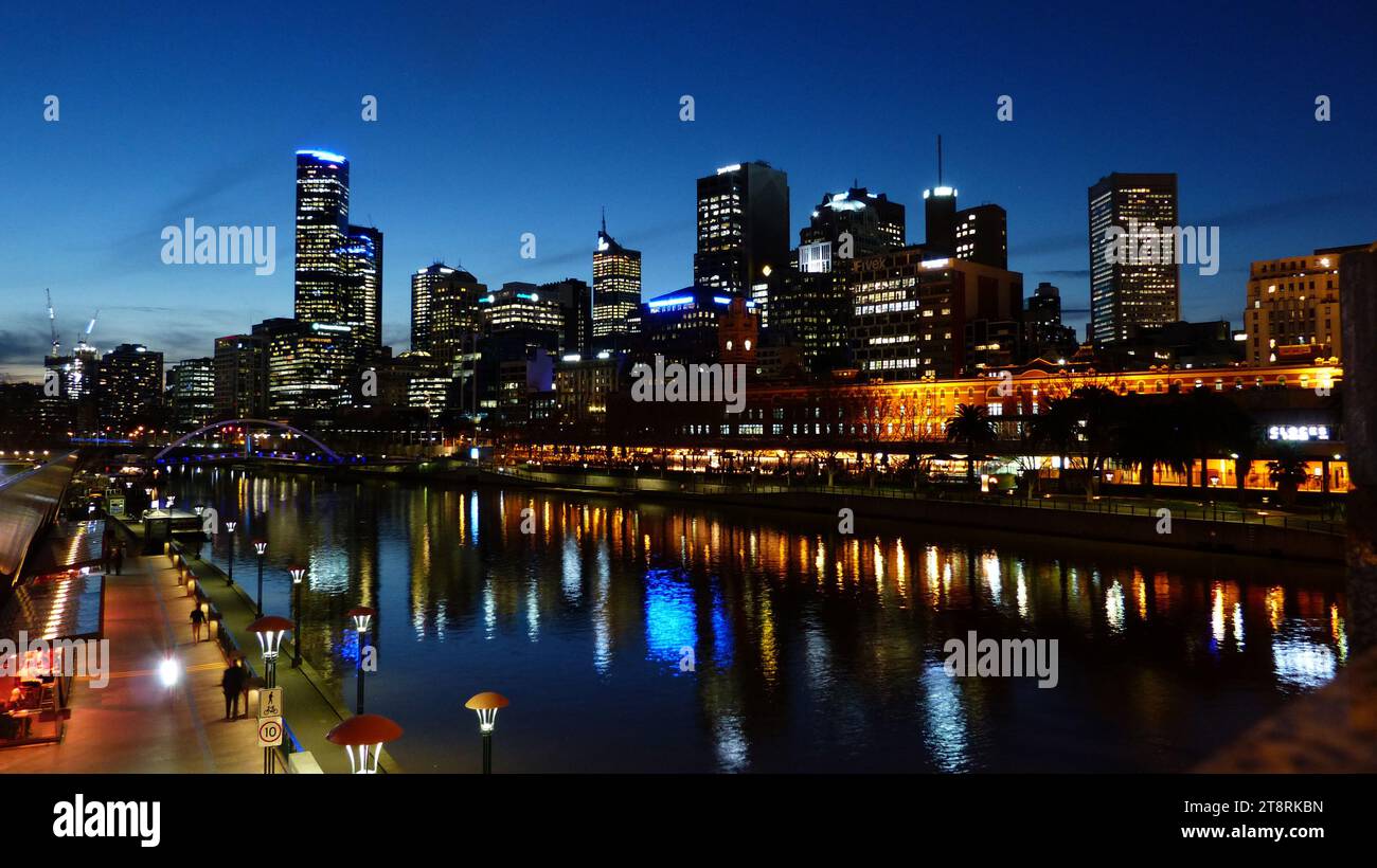 Melbourne by night. Aust, Melbourne is the capital and most populous ...