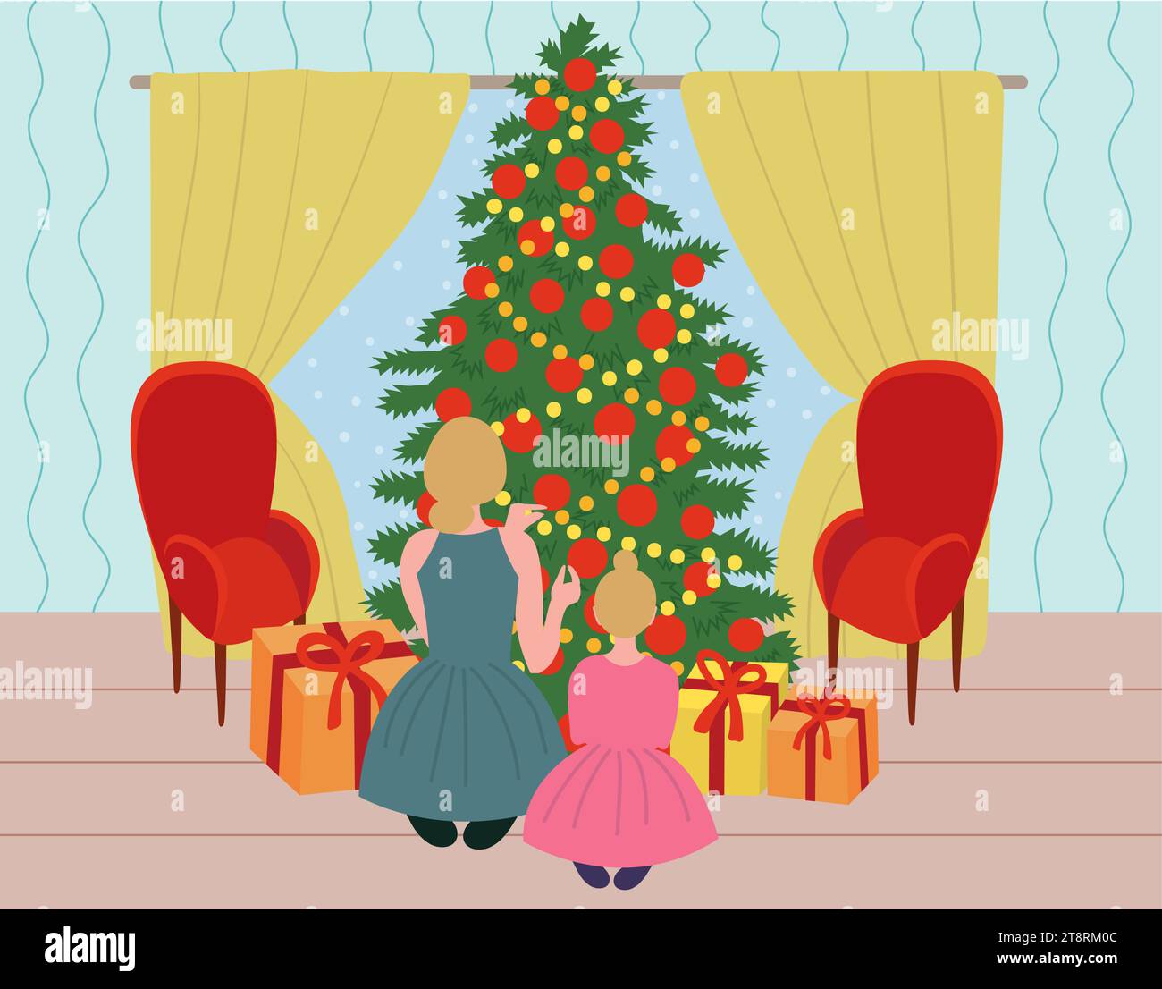 Girl celebrate christmas child Cut Out Stock Images & Pictures - Alamy