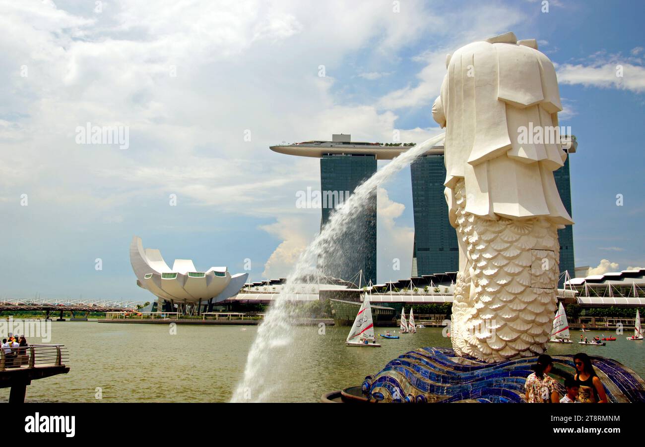 Marina Bay Singapore, Surrounded by iconic buildings and structures on ...