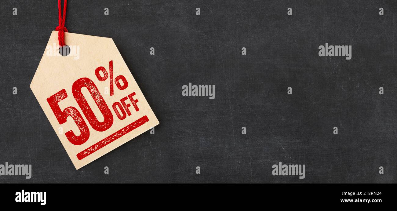 50 percent discount tag hi-res stock photography and images - Alamy
