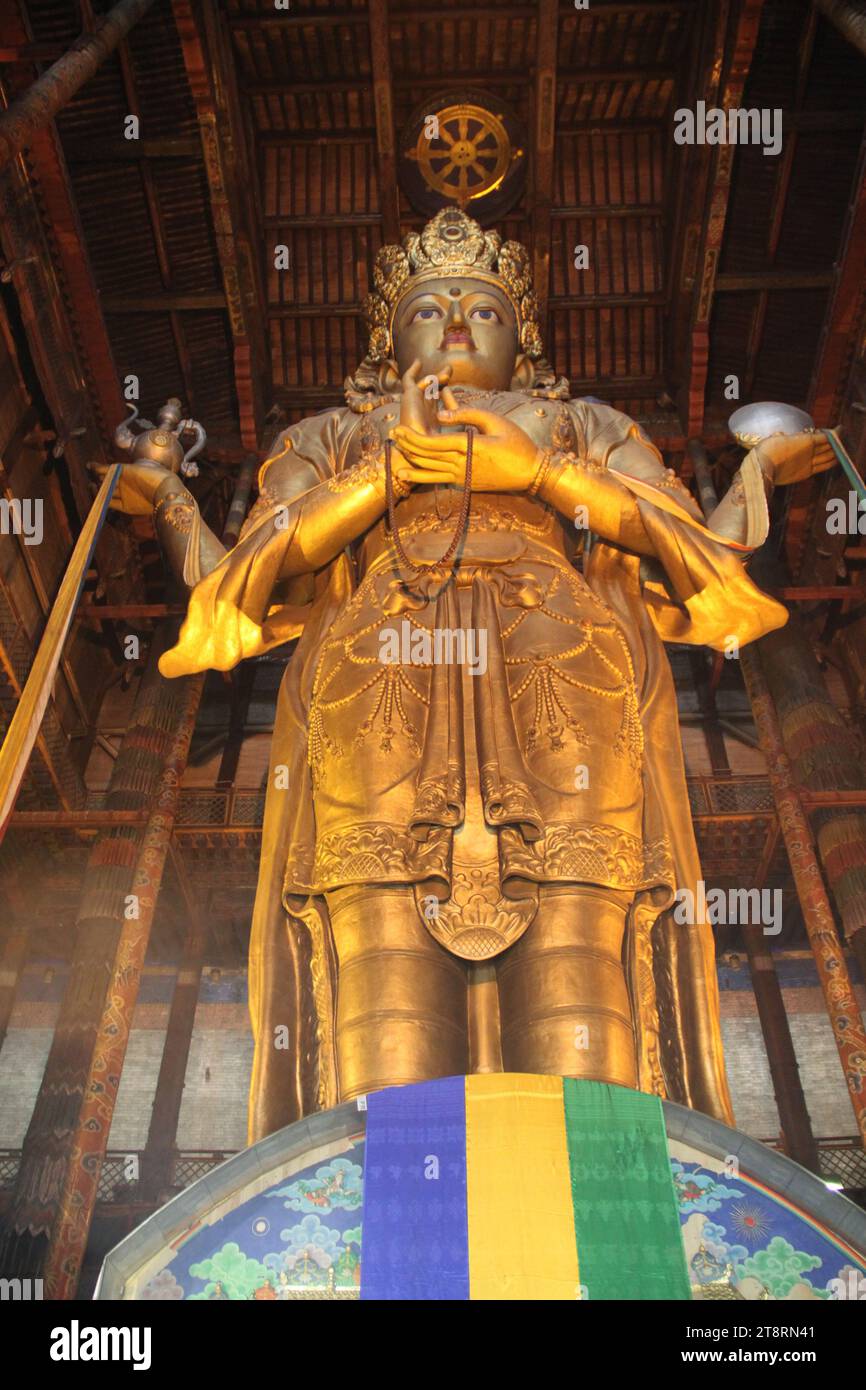 Gandan Khiid Monastery 26 Meter Buddha, Ulaanbaatar, Mongolia Stock ...