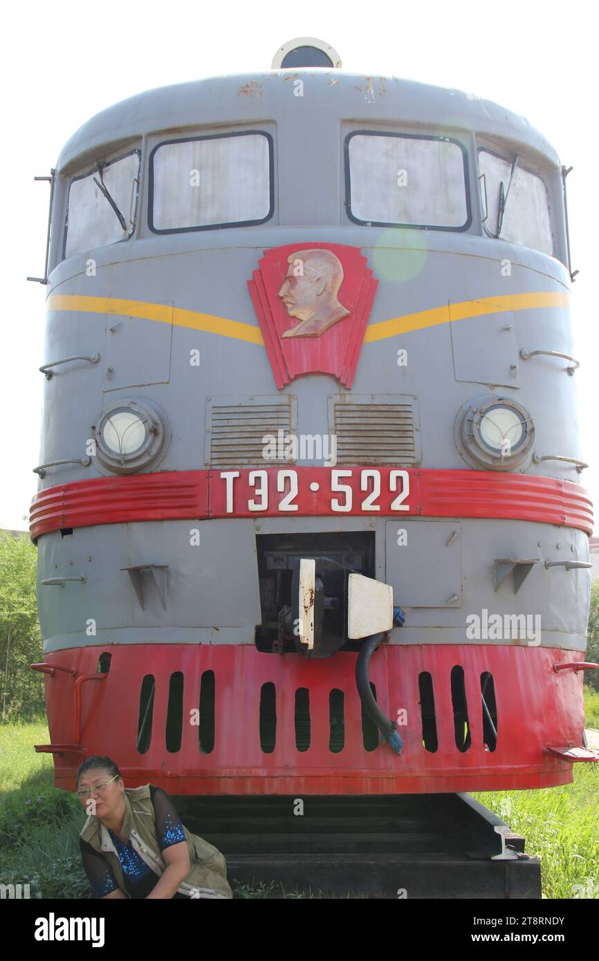 Old Diesel Locomotive Series T32-522, Ulaanbaatar, Mongolia Stock Photo ...