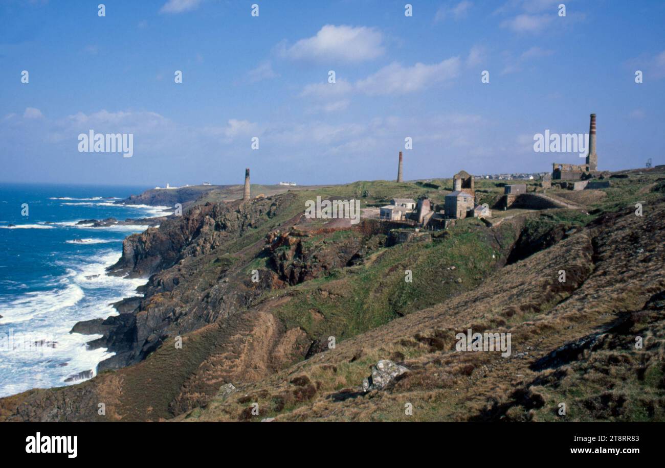 The remains of the Levant Tin Mine Pendeen Cornwall England Stock Photo ...