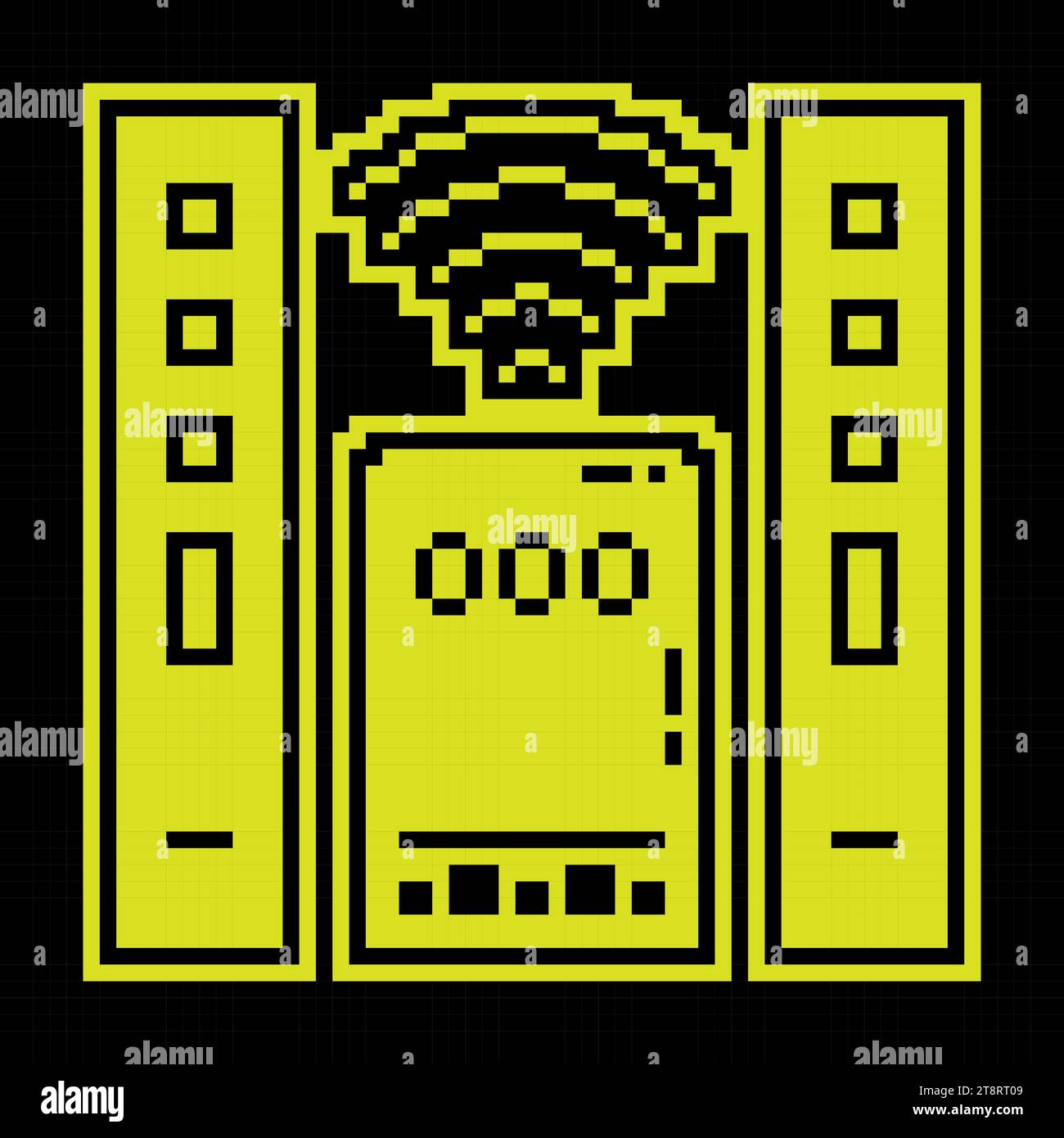 Pixel icon. Home theater with speakers and wireless peripheral ...