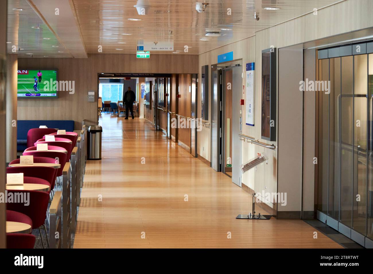 virtually empty corridor on board a stena line irish sea ferry uk Stock ...
