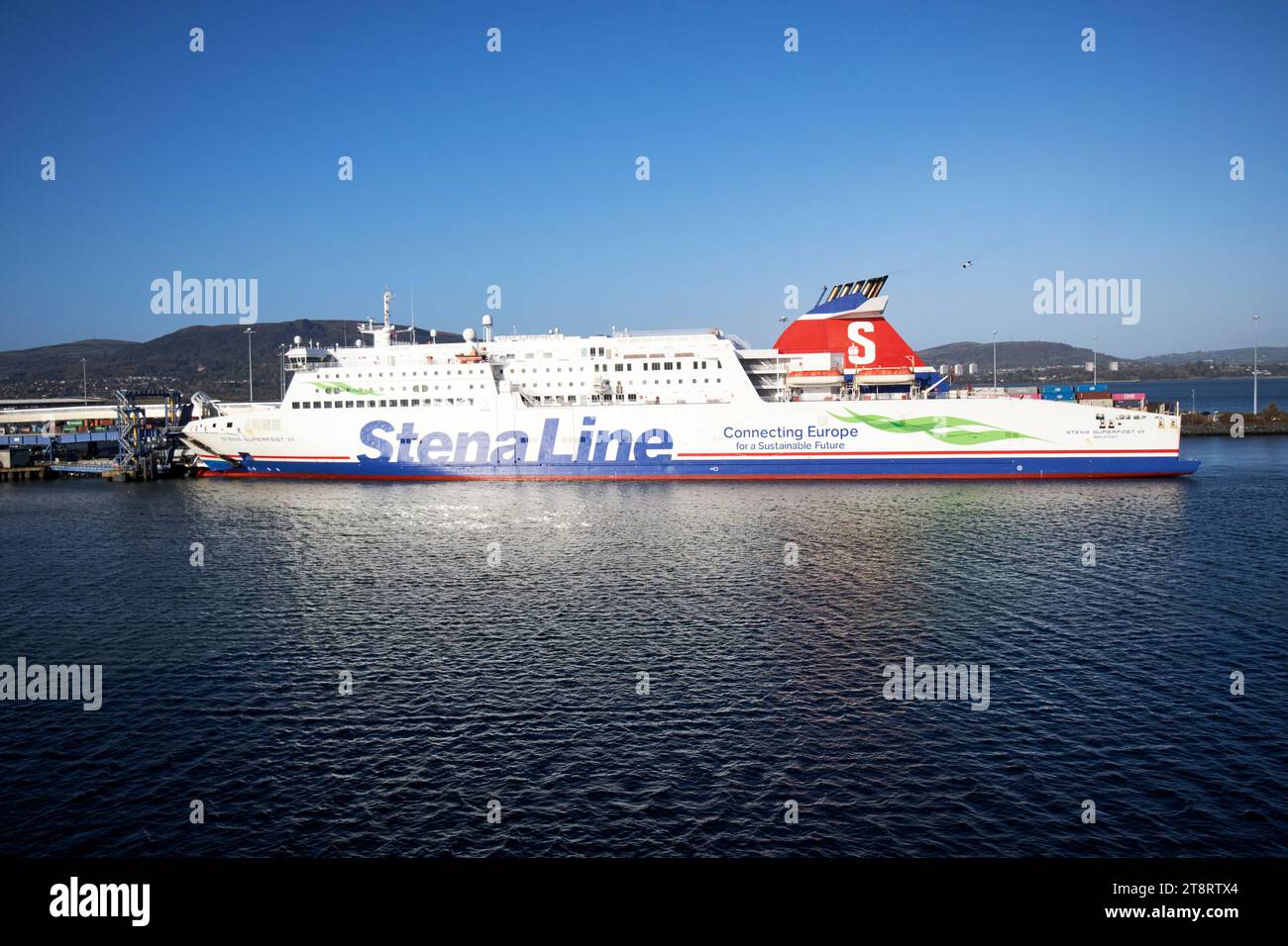 stena superfast vii belfast cairnryan ferry in port at stenaline ...