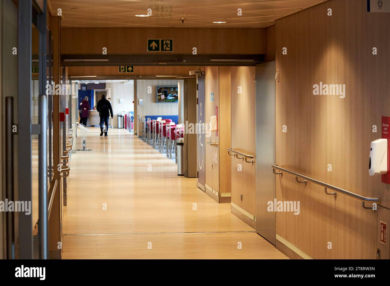 virtually empty corridor with bulkhead doors on board a stena line ...