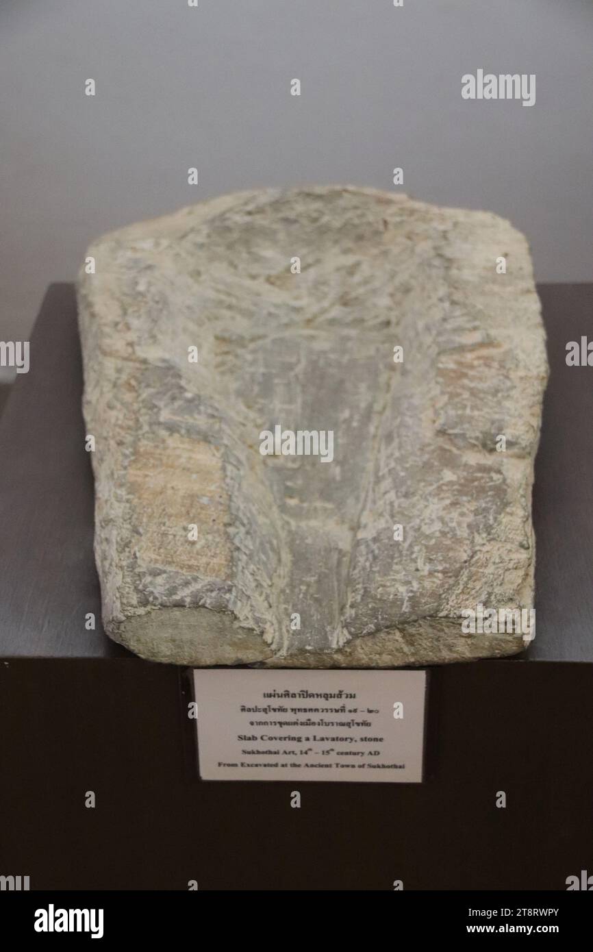 Stone Slab Covering Lavatory, Ramkhamhaeng Museum, Sukhothai, Museum of ...