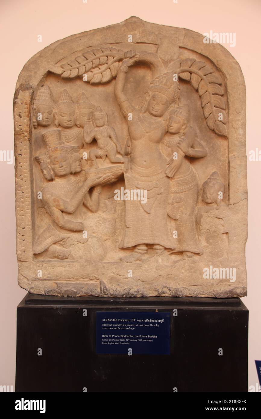 Birth of Prince Siddhartha, Khmer Art, 12th C, from Angkor Wat ...