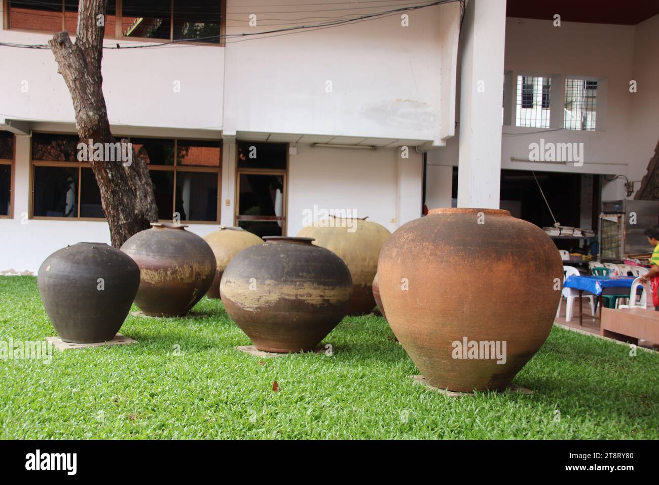 Large Pottery Storage Pots, National Museum of Thailand, Bangkok Stock ...