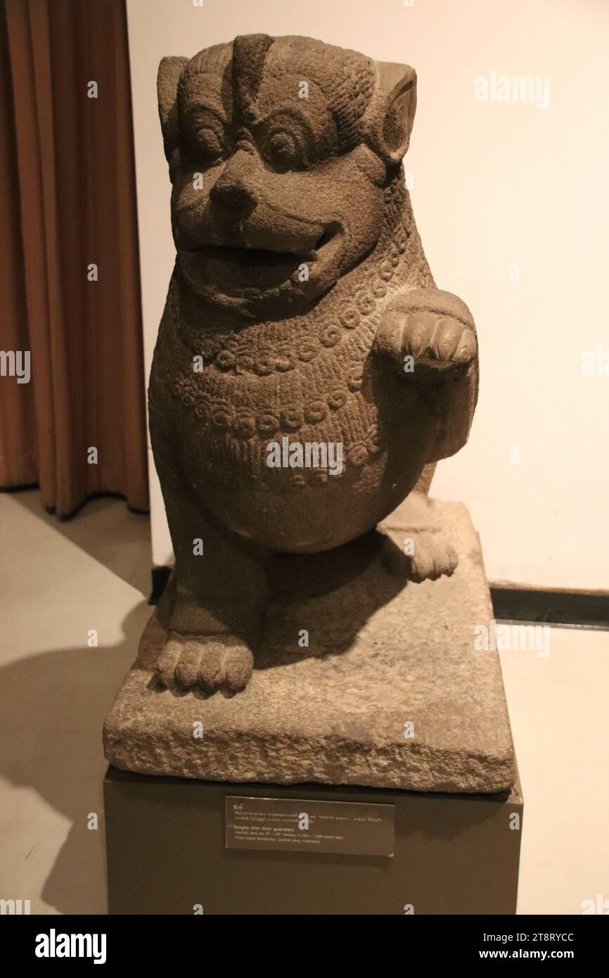 Central Java Art: Singha (Lion Door Guardian), 9th-10th Cent, National ...