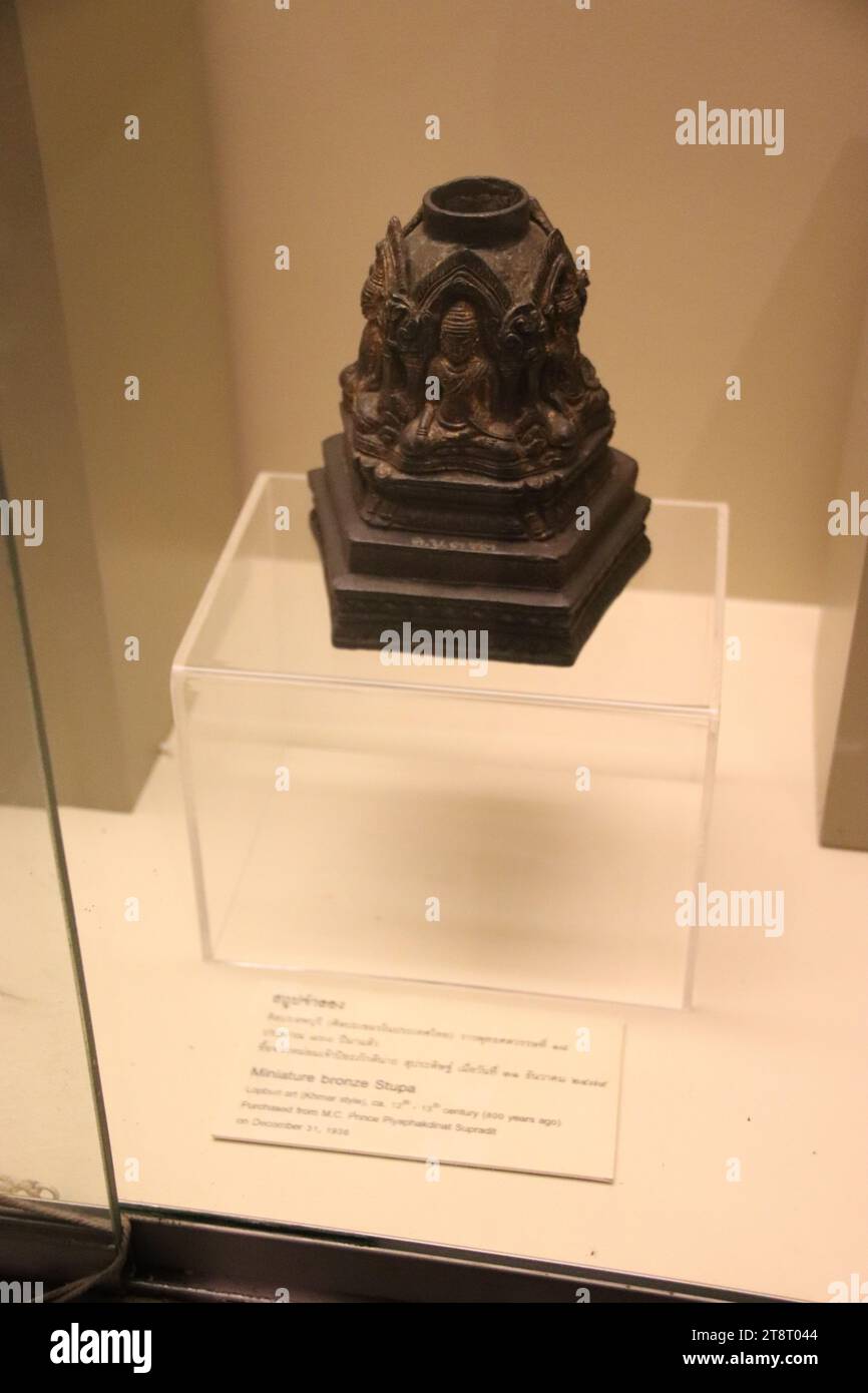 Lopburi Art (Khmer Style): Miniature Bronze Stupa, c. 12th-13th Cent ...