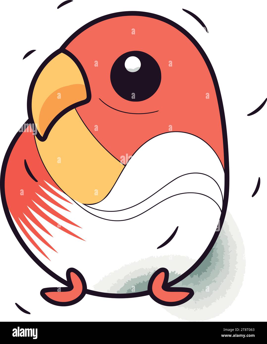 Illustration of a cute red parrot on white background vector Stock ...