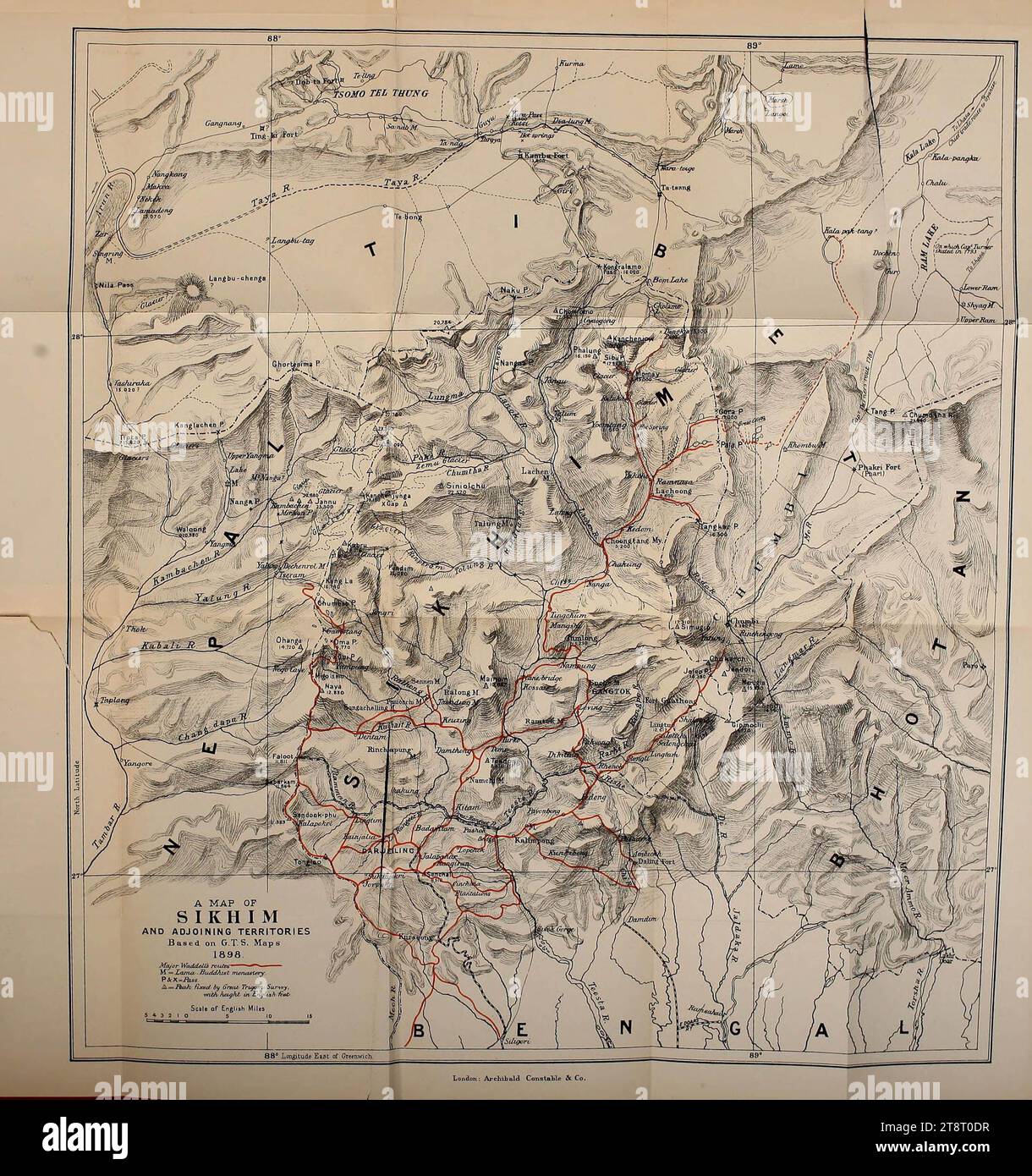 Map of Darjeeling, 1898 Stock Photo - Alamy