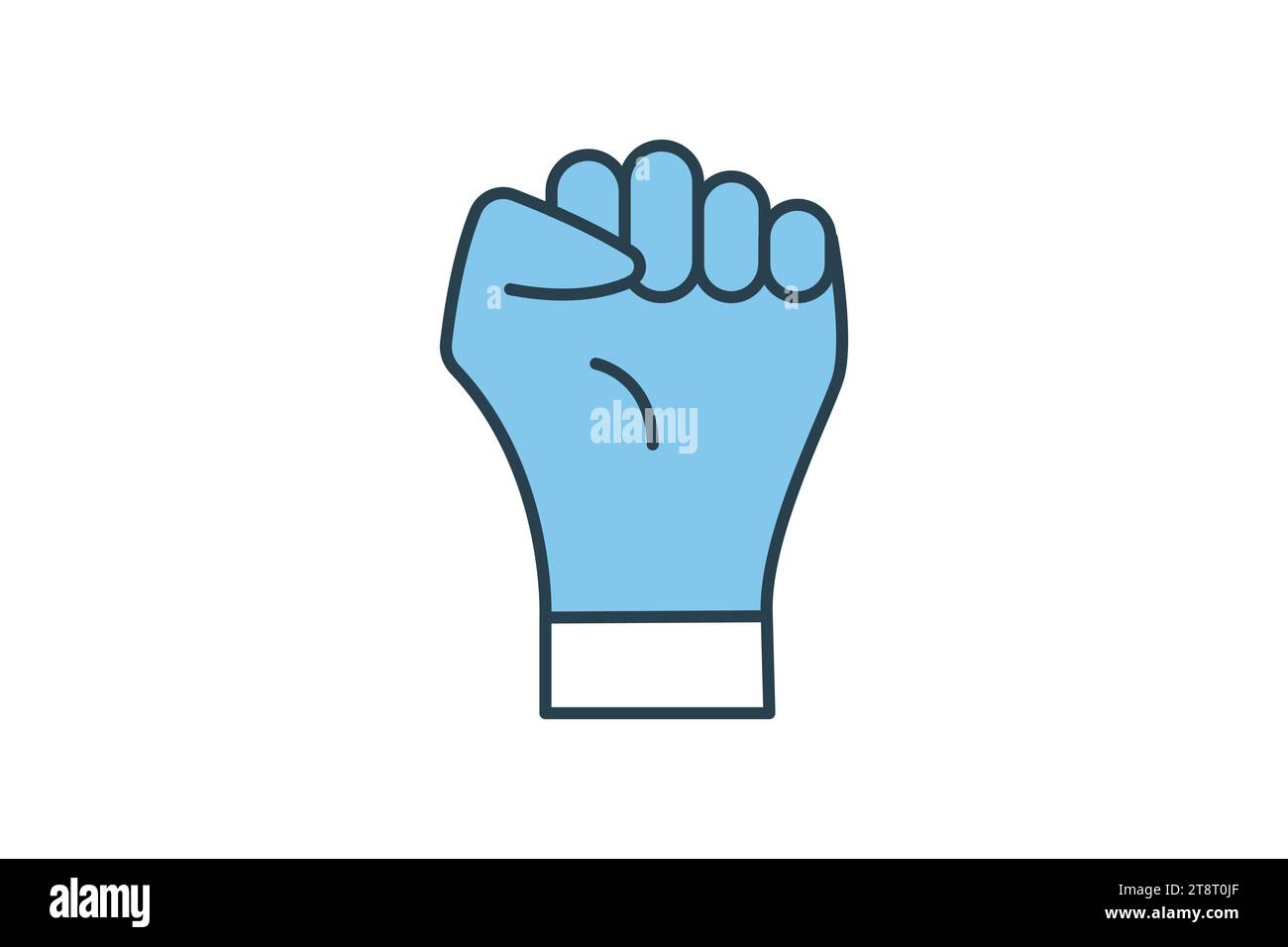 courage icon. hands clenched. icon related to core values. flat line ...