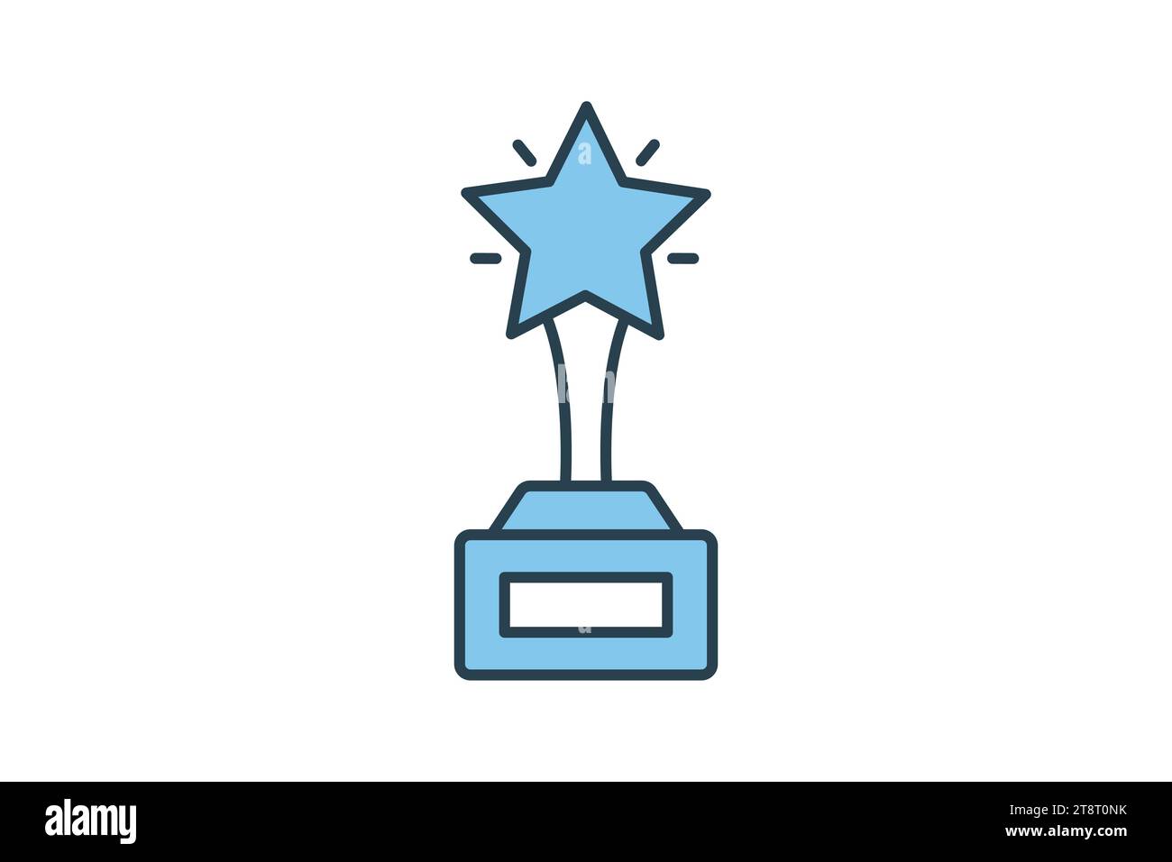excellence icon. trophy with stars. icon related to core values. flat ...