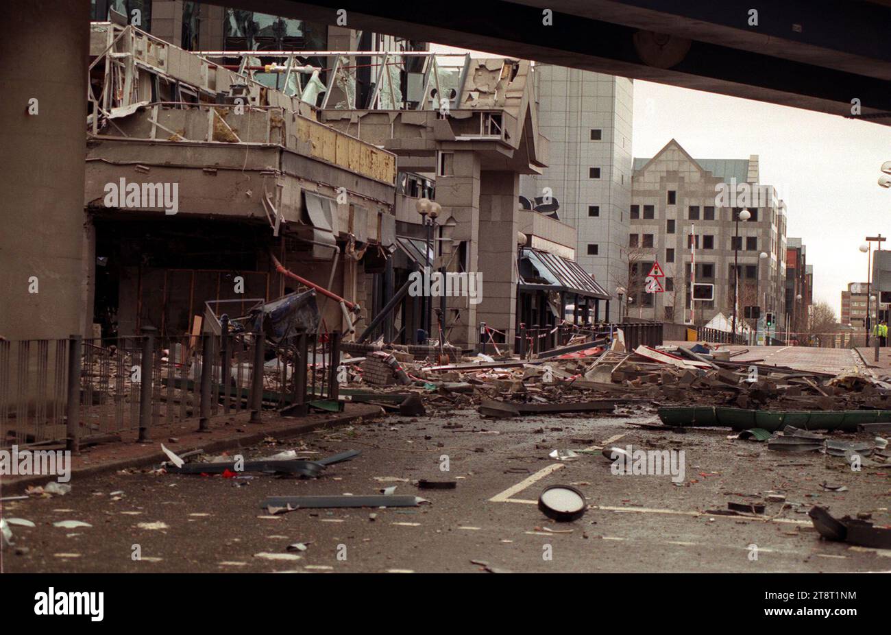 File photo dated 11/02/96 of debris strewn across the scene of the IRA ...