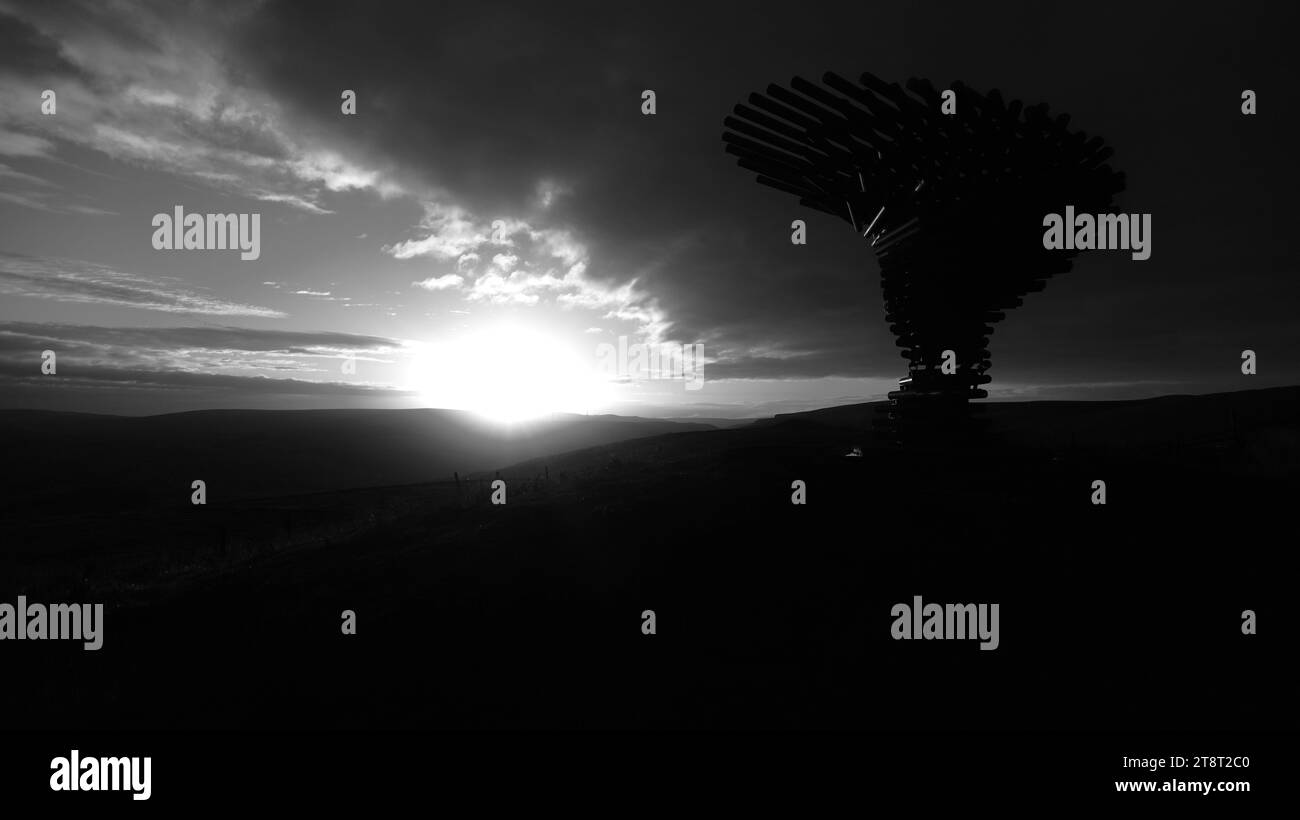 Singing Ringing Tree captured at dawn the sun and landmark both feature ...