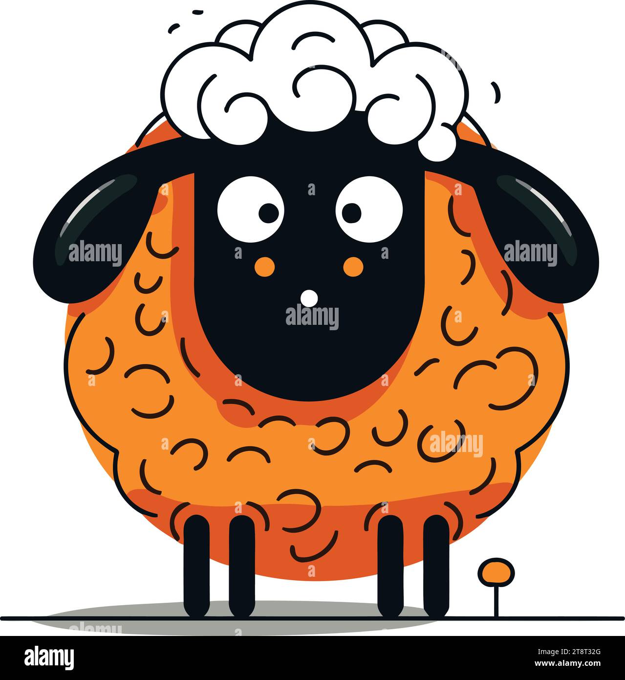 Cartoon funny sheep. Vector illustration isolated on a white background ...