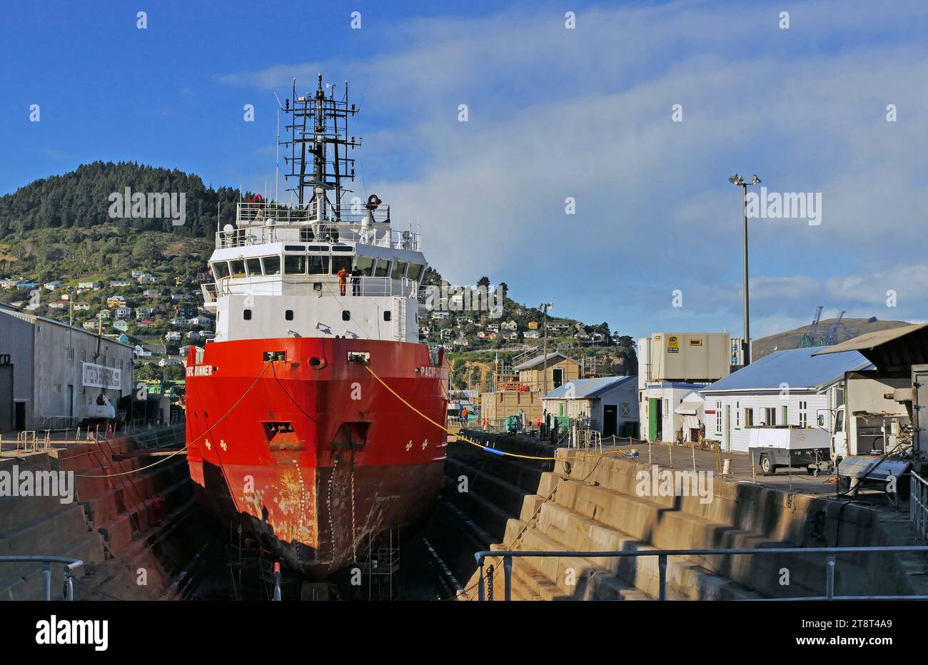 Pacific Runner. Dry dock Lyttelton Stock Photo - Alamy