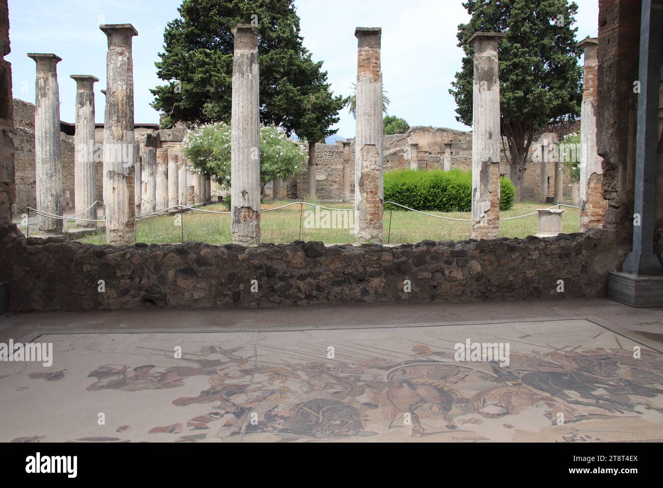 Pompeii Ruins: House of the Faun with Copy of Alexander Mosaic of ...