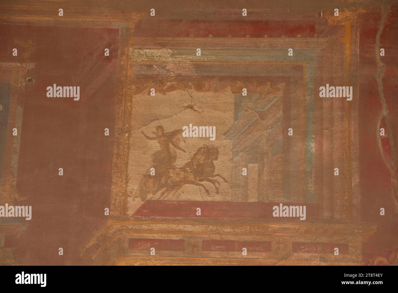 Pompeii Ruins Fresco, Remains of Roman city buried by eruption of Mt ...