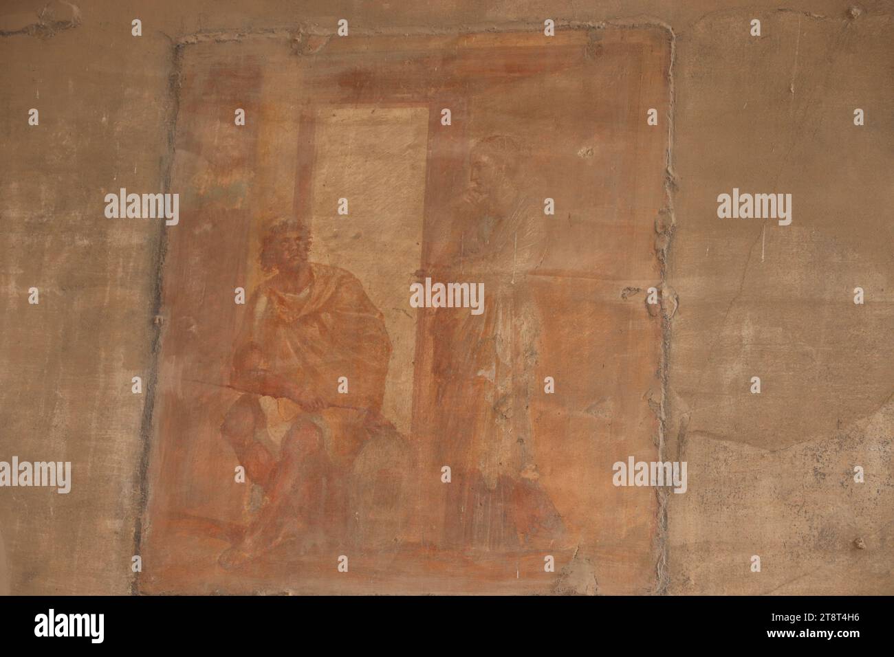 Pompeii Ruins Fresco, Remains of Roman city buried by eruption of Mt ...