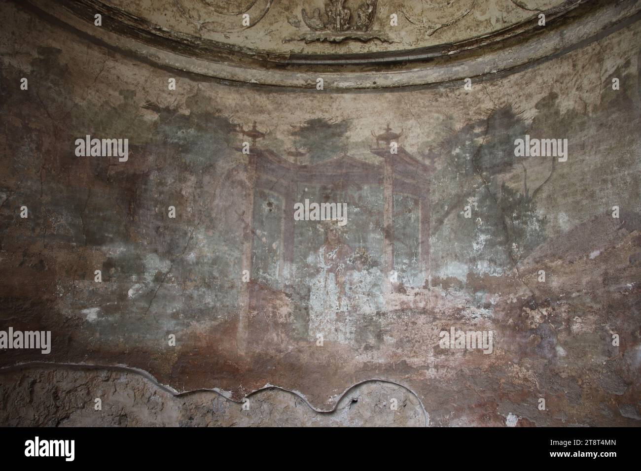 Pompeii Ruins Fresco, Remains of Roman city buried by eruption of Mt ...