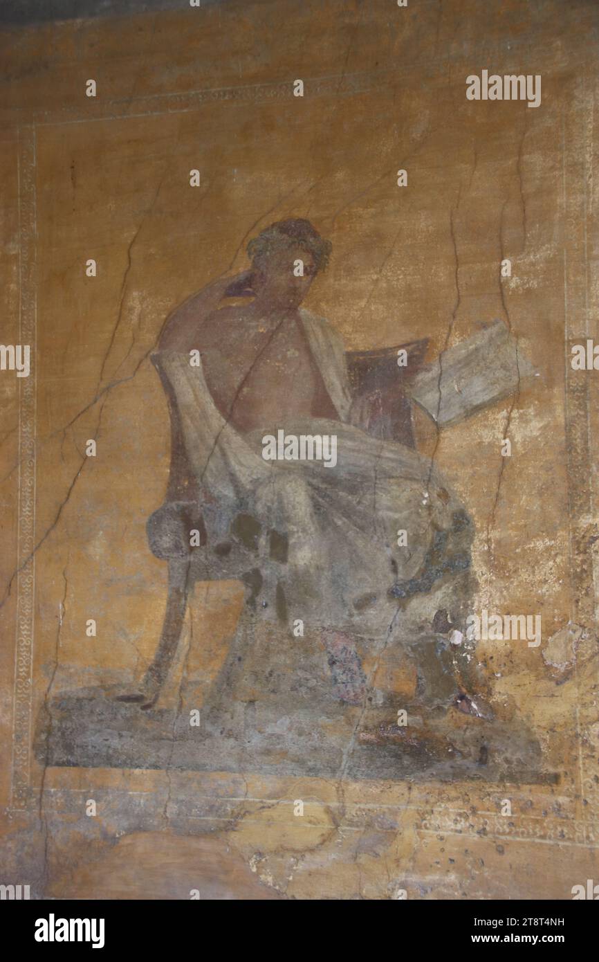 Pompeii Ruins Fresco, Remains of Roman city buried by eruption of Mt ...