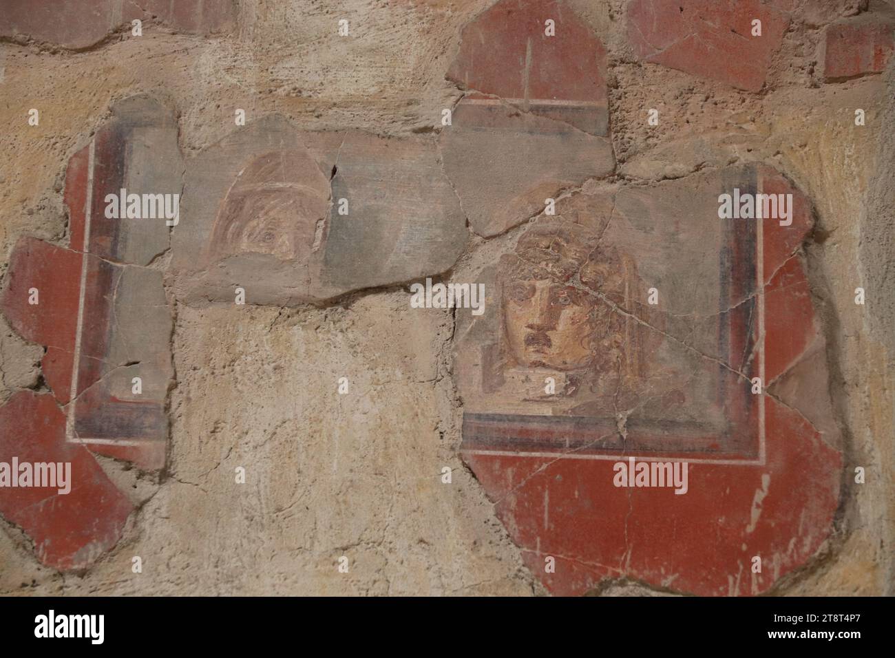 Pompeii Ruins Fresco, Remains of Roman city buried by eruption of Mt ...