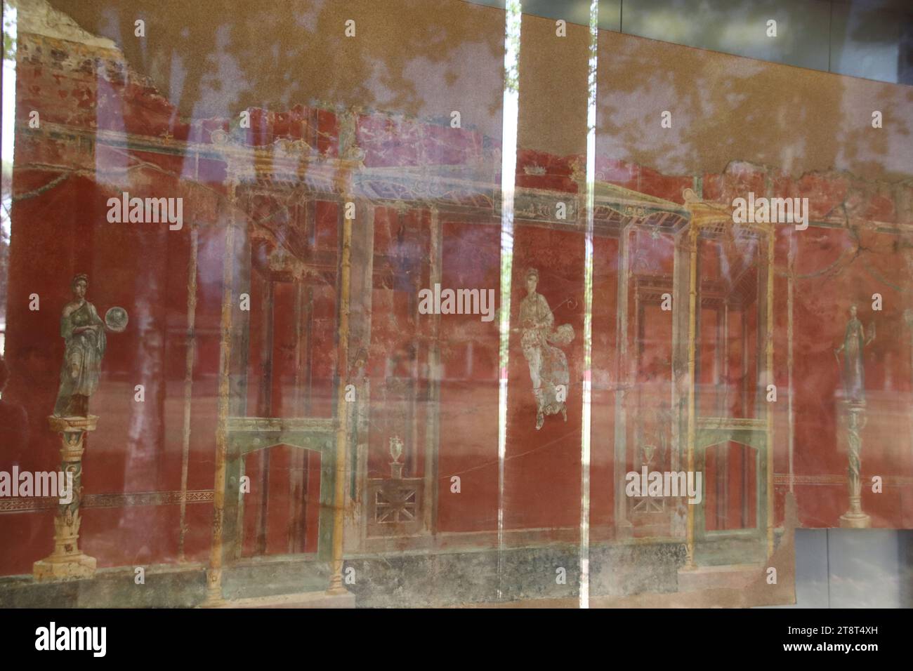 Pompeii Ruins Fresco, Remains of Roman city buried by eruption of Mt ...