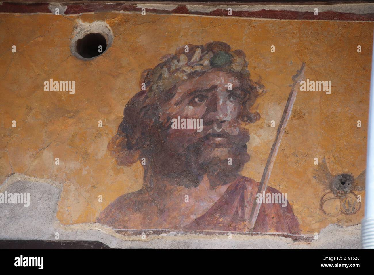 Pompeii Ruins Fresco, Remains of Roman city buried by eruption of Mt ...