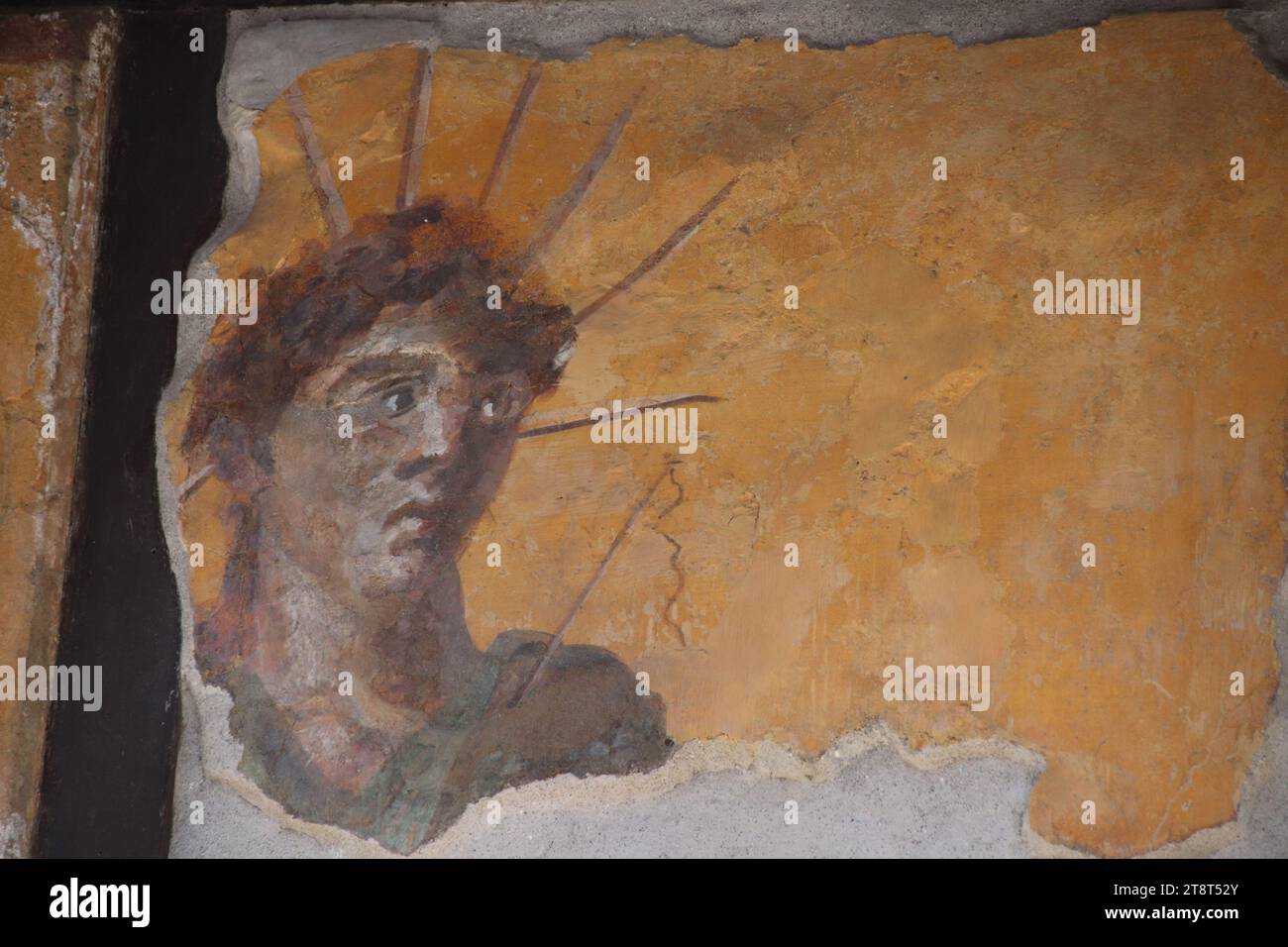 Pompeii Ruins Fresco, Remains of Roman city buried by eruption of Mt ...