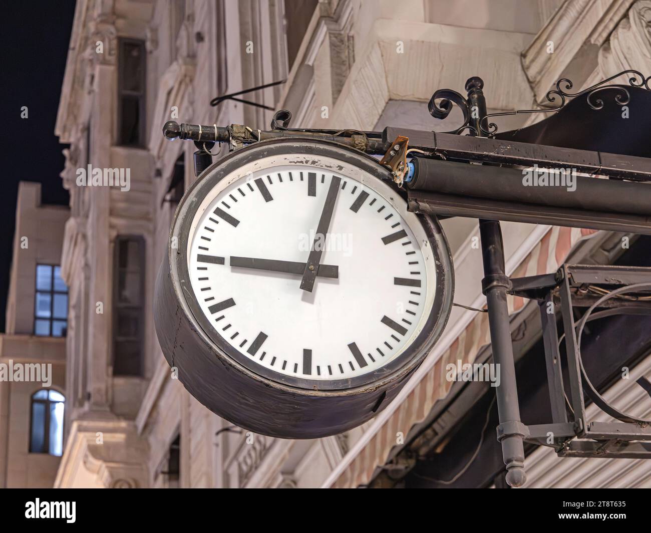 Large Public Clock Hanging Over Street in Istanbul Turkey Stock Photo ...